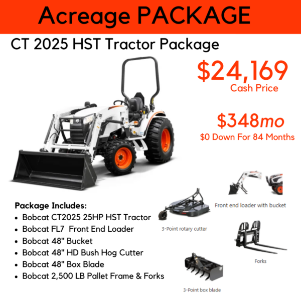 Bobcat CT2025 HST Compact Tractor "ACREAGE PACKAGE " - ZeBros Outdoor Power